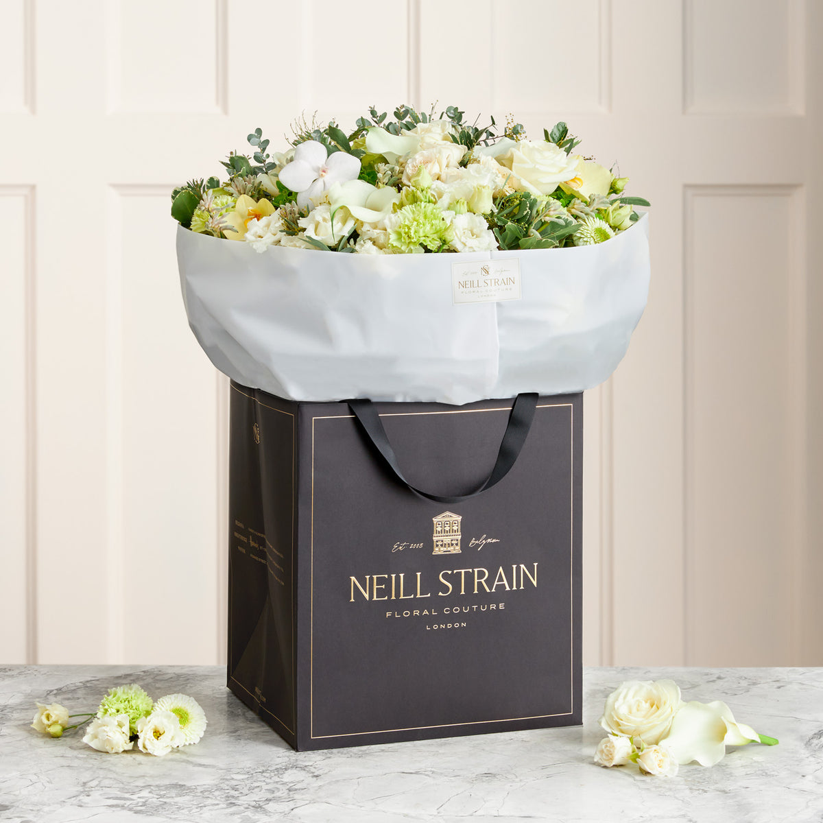Haute Couture Hand Tied Whites, Creams & Green – Neill Strain Floral ...
